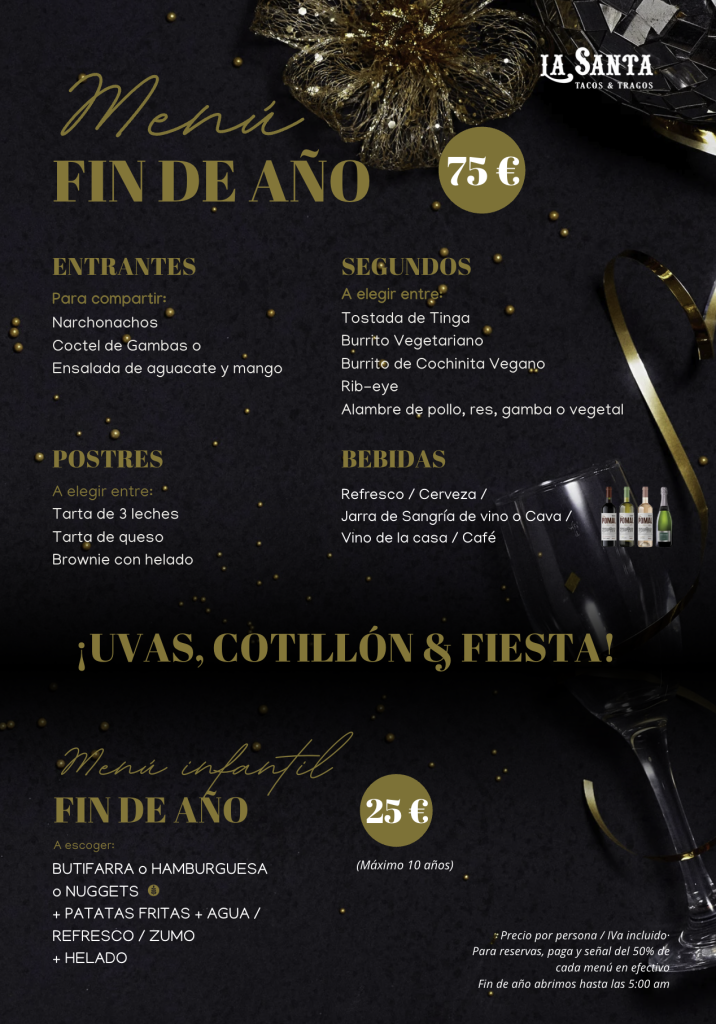 Cartas y menús - La Santa Restaurante